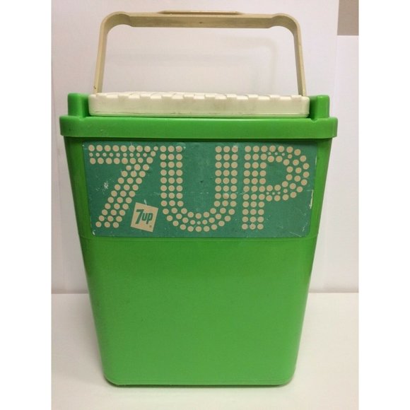 7 Up | Party Supplies | Vintage 97s Green 7up Cooler Cold Pack Advertis ...
